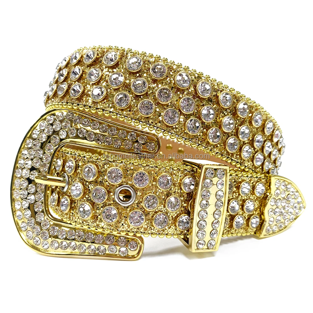 Tengmei Sparkle Rhinestone Belt Man Cinturon Bb Simon Ab Silver Diamond ...