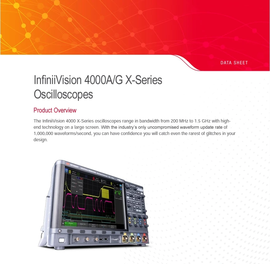 Keysight Bandwidth 500 Mhz 4 Analog Channels 4 Mpts Memory Dsox4054a ...
