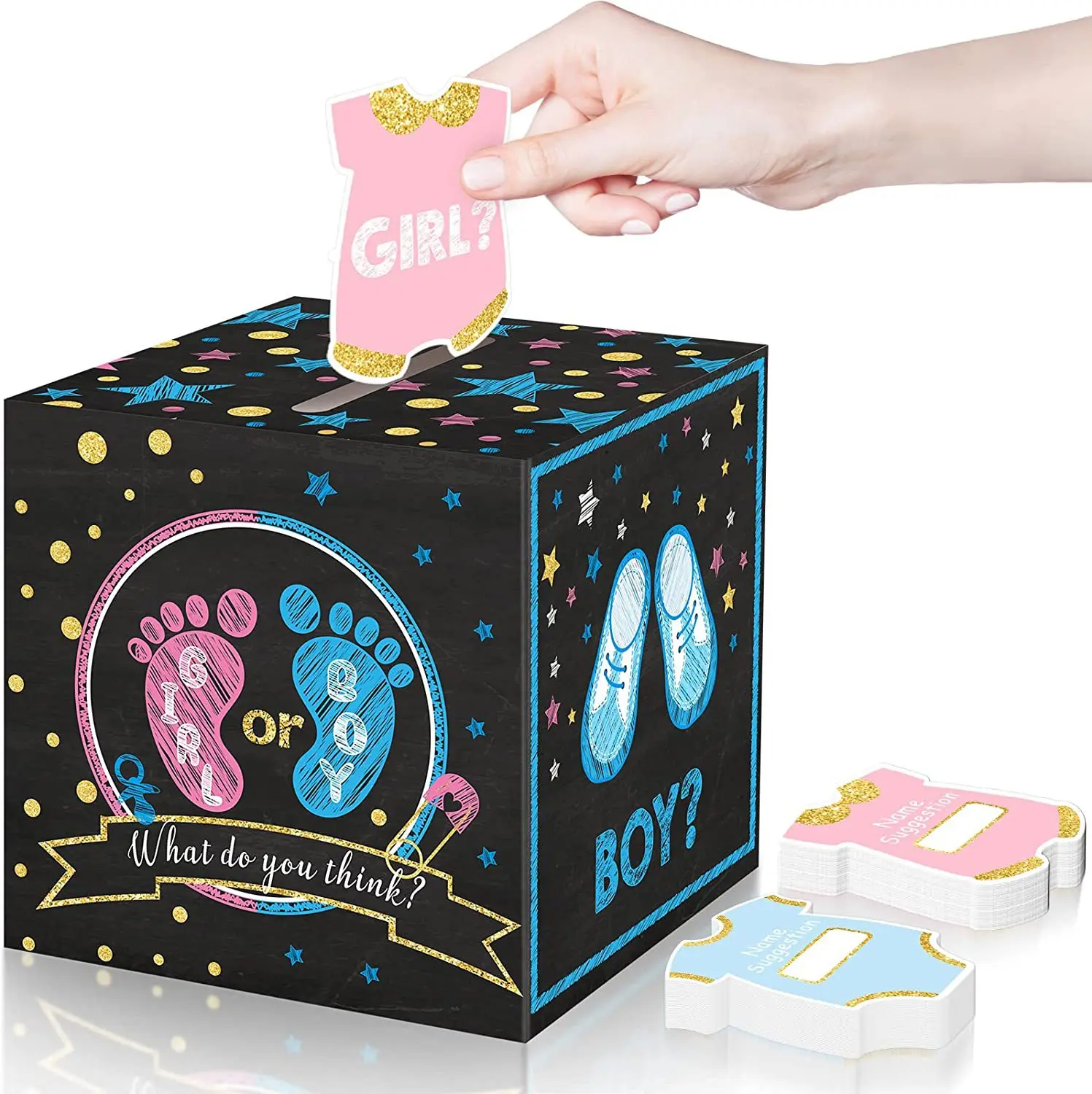 Baby Gender Reveal Display Ballot Box Baby Shower Party Decoration ...