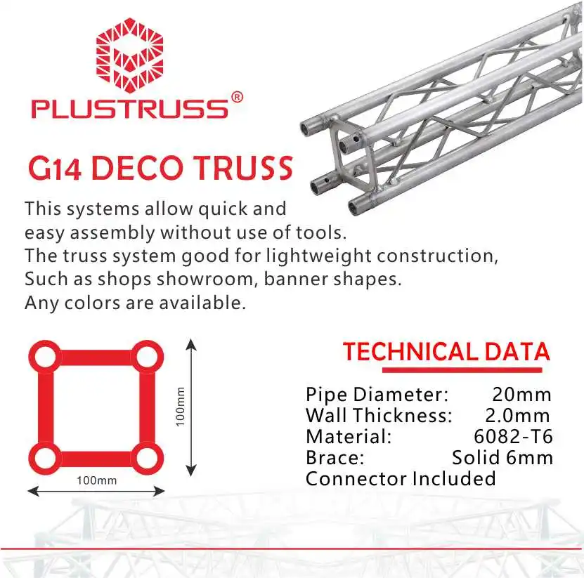 Deco Truss - 100x100mm Aluminum Truss for Stage Lighting