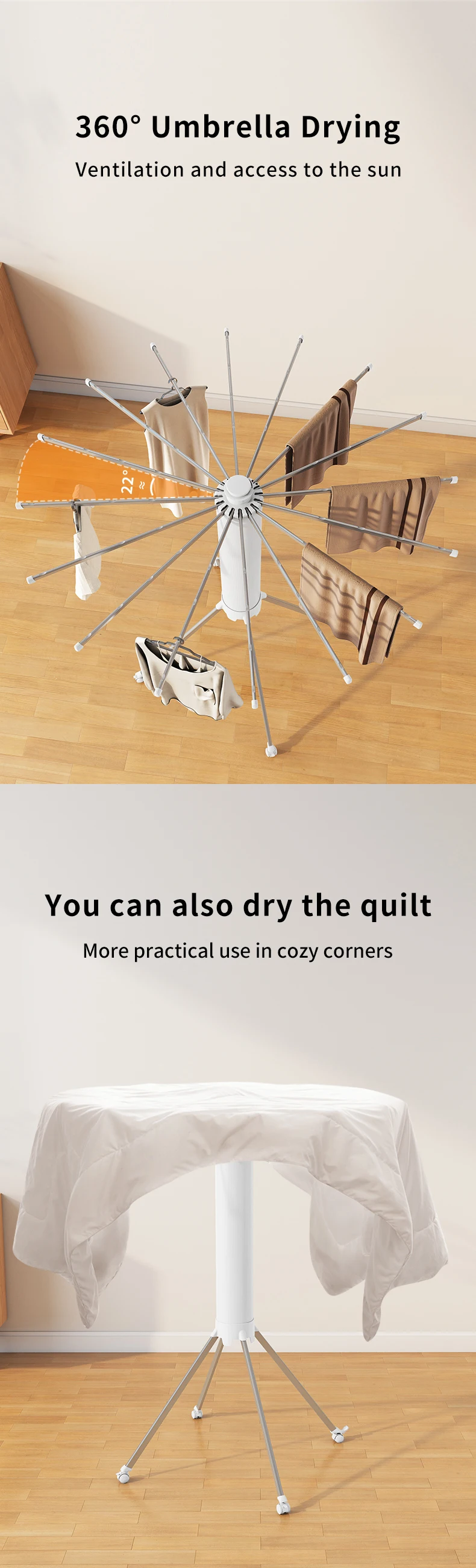 Wholesale Octopus Tripod Metal Balcony Drying Clothes Rack Standing ...