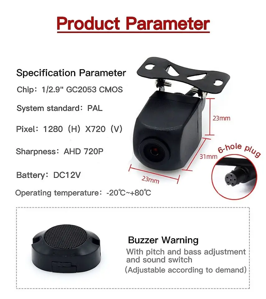 2023 AI Reverse Camera Night Vision Parking Sensor Ai Reversing Camera ...