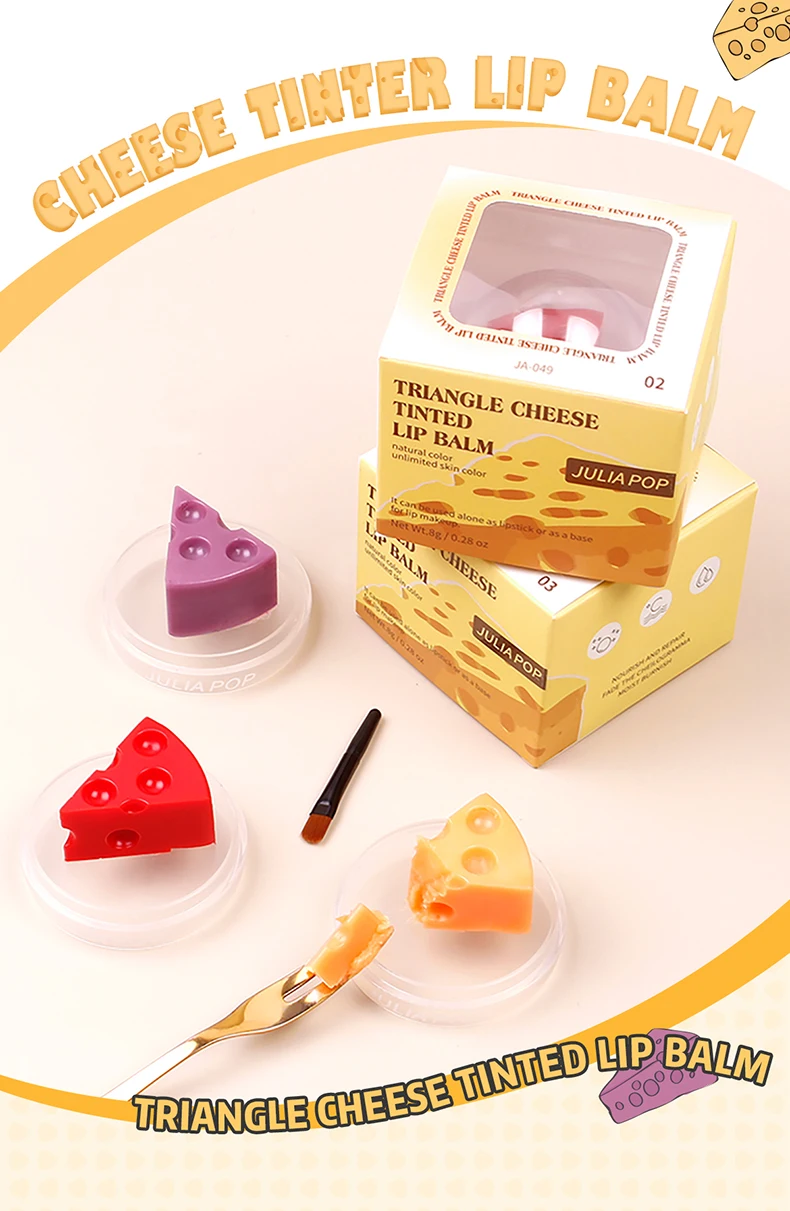 Juliapop Triangle Cheese Tinted Lip Balm Cupcake Shaped Temperature ...