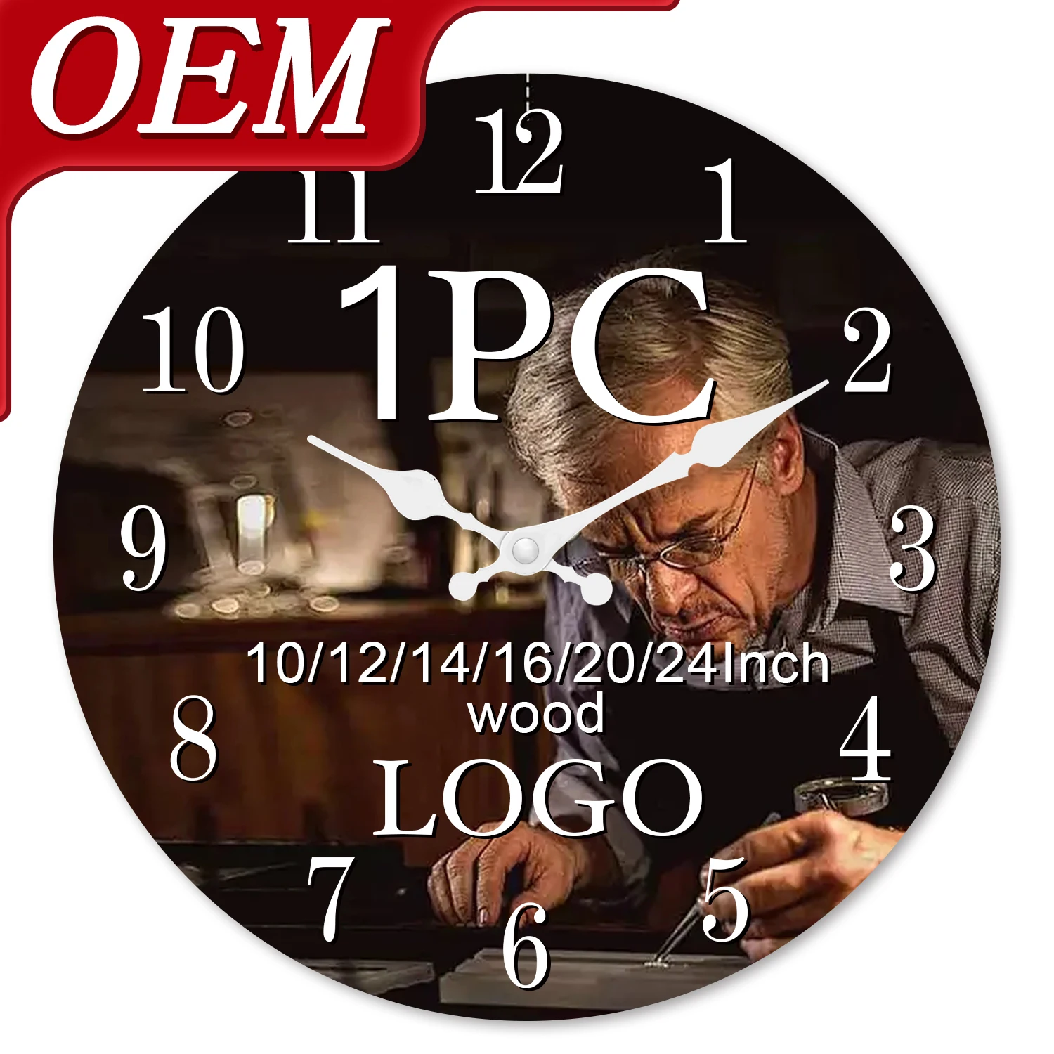 1pc Customized Logo Circular Promotional Silent Wall Clock,Medium ...