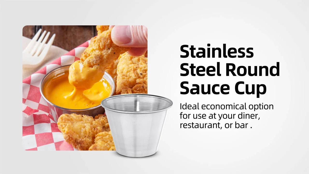 Stainless Steel Condiment Stocked Sauce Cup Dipping Portion Mini Sauce ...