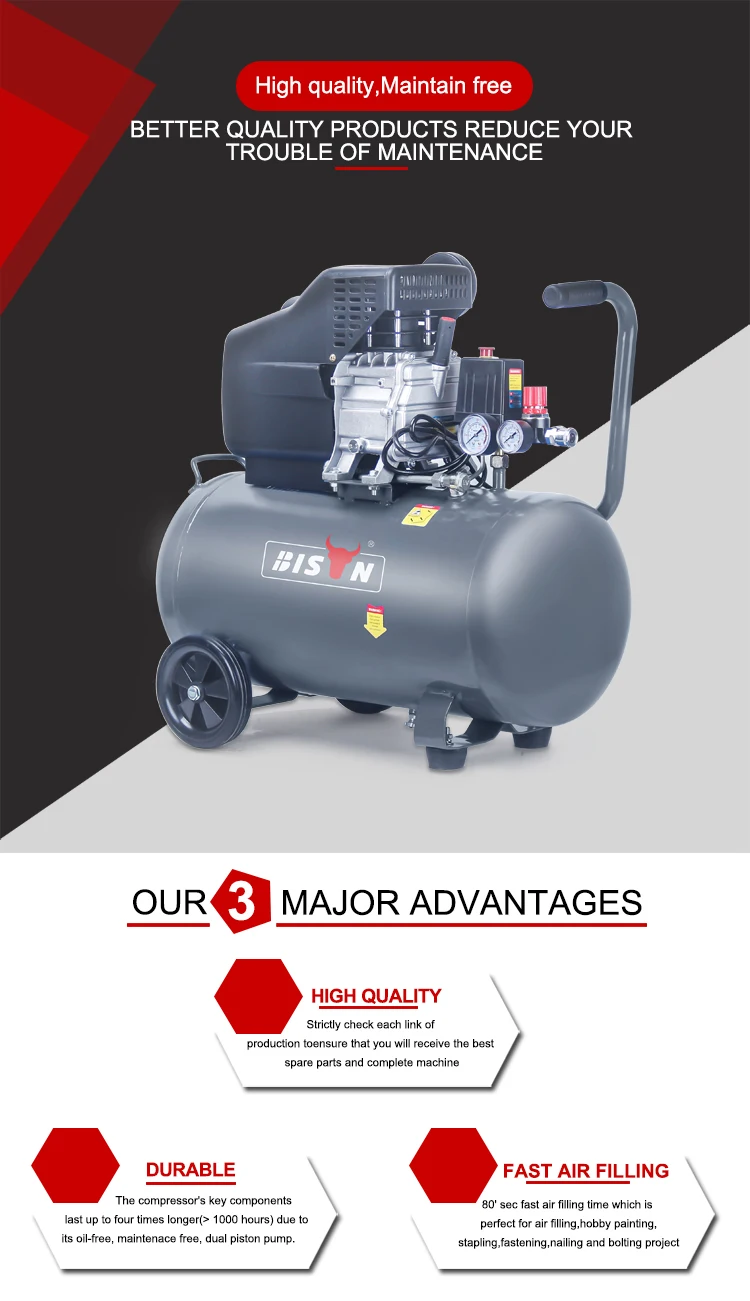 BISON China 10l 24l 50ltr Custom Small Piston Air Compressor