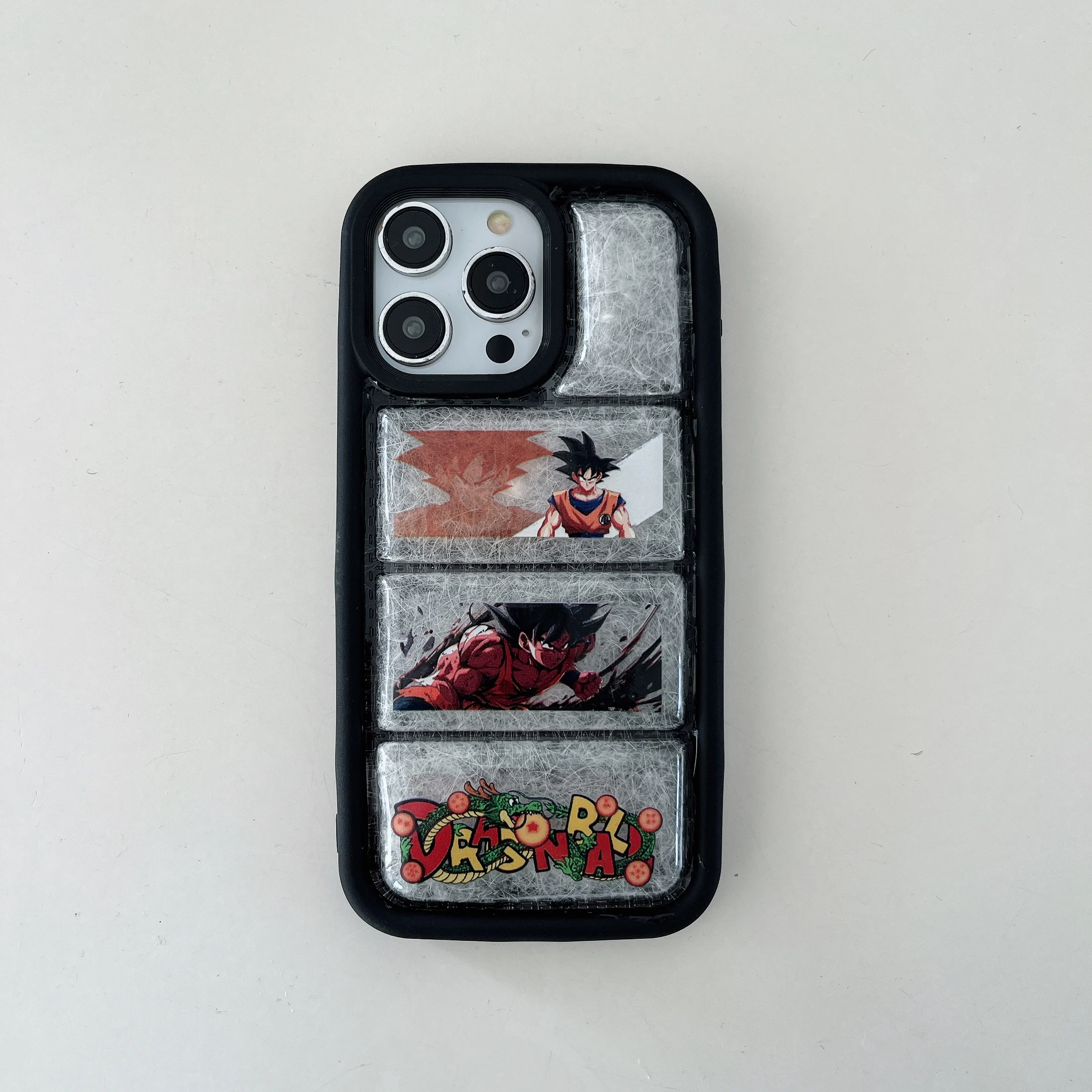 Elegant Goku Dragon Ball White Black Face Down Jackets Carton Bubble ...