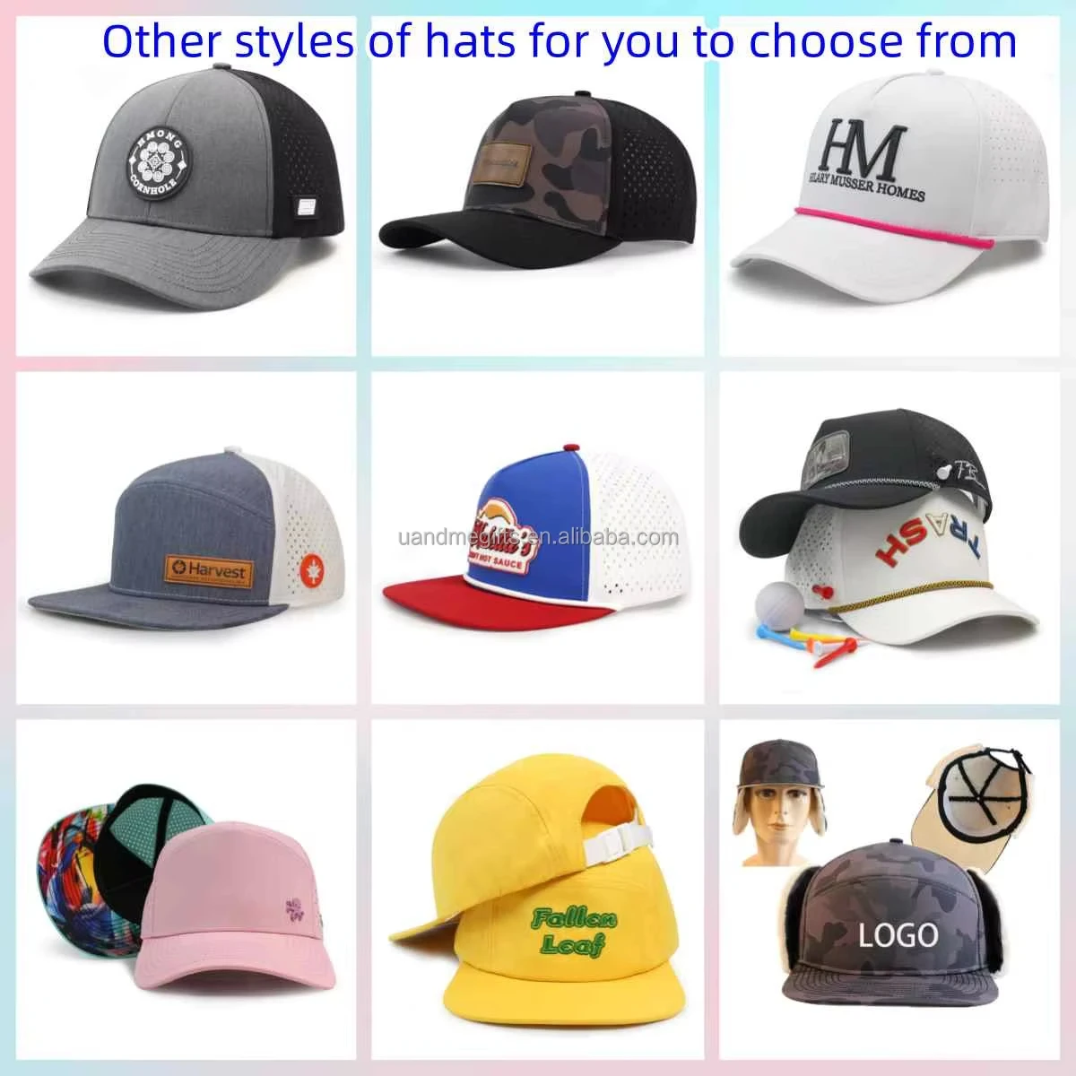 HS41 PVC Logo Custom Hydro Waterproof Performance Snapback Hat