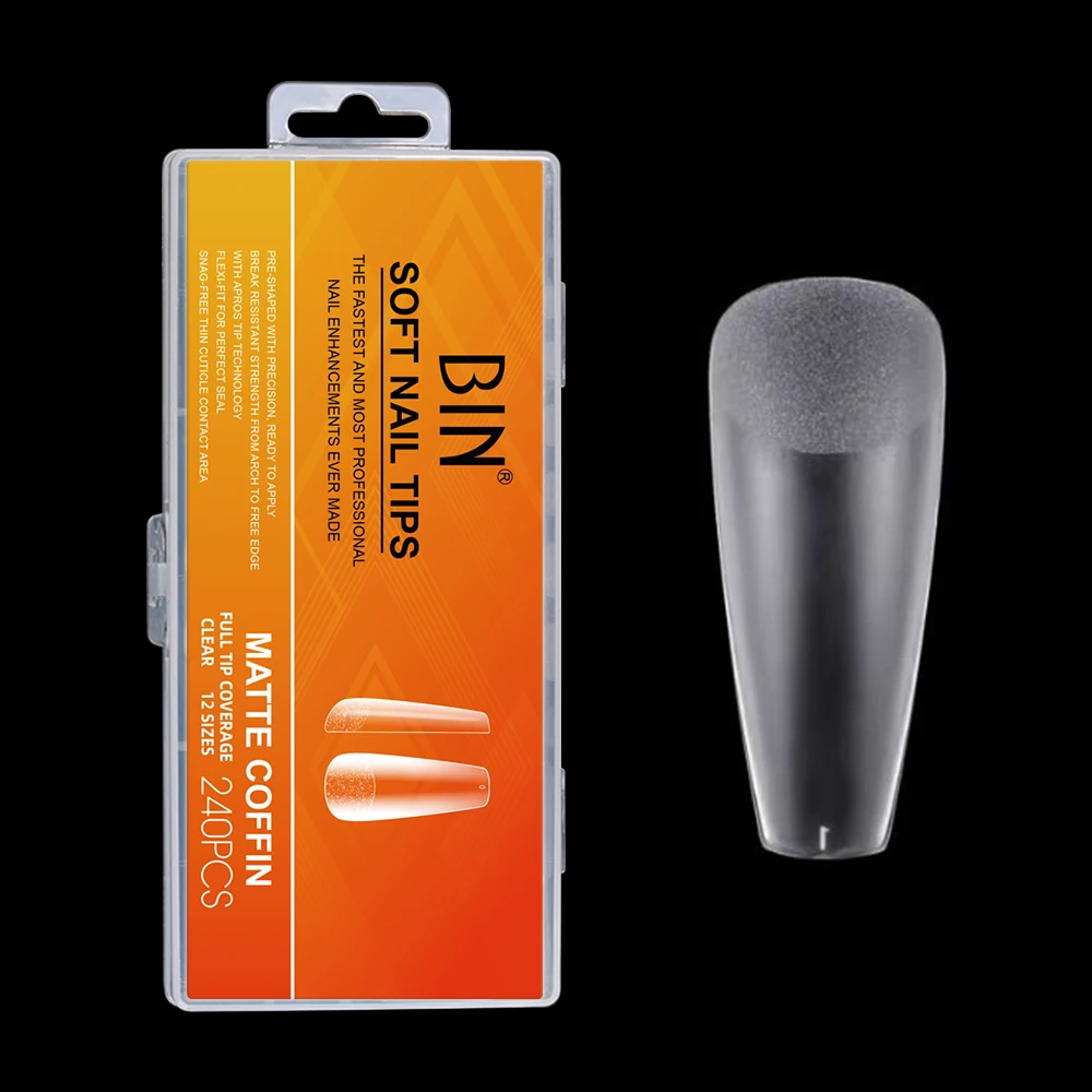 Bin 11 Size Nail Tips Set Soft Gel Quick Nail Extension Long Tips - Buy ...