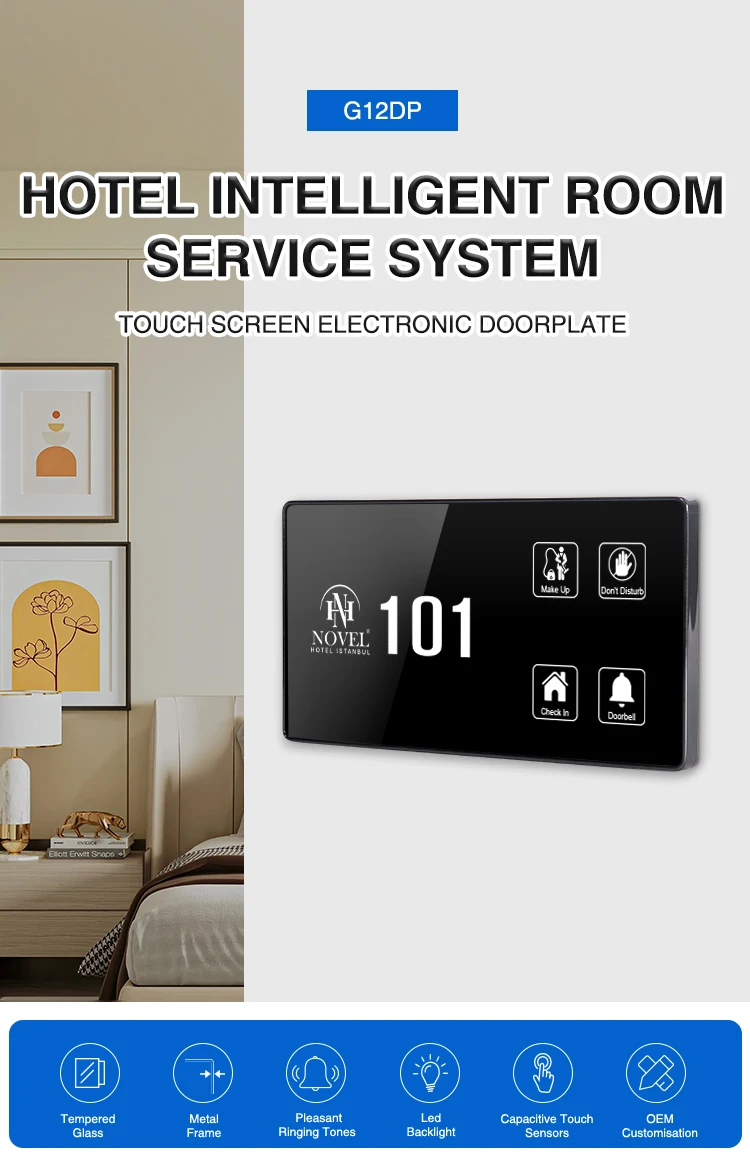 GTD OEM Customization Smart Electronic LED Door Sign With Doorbell ...