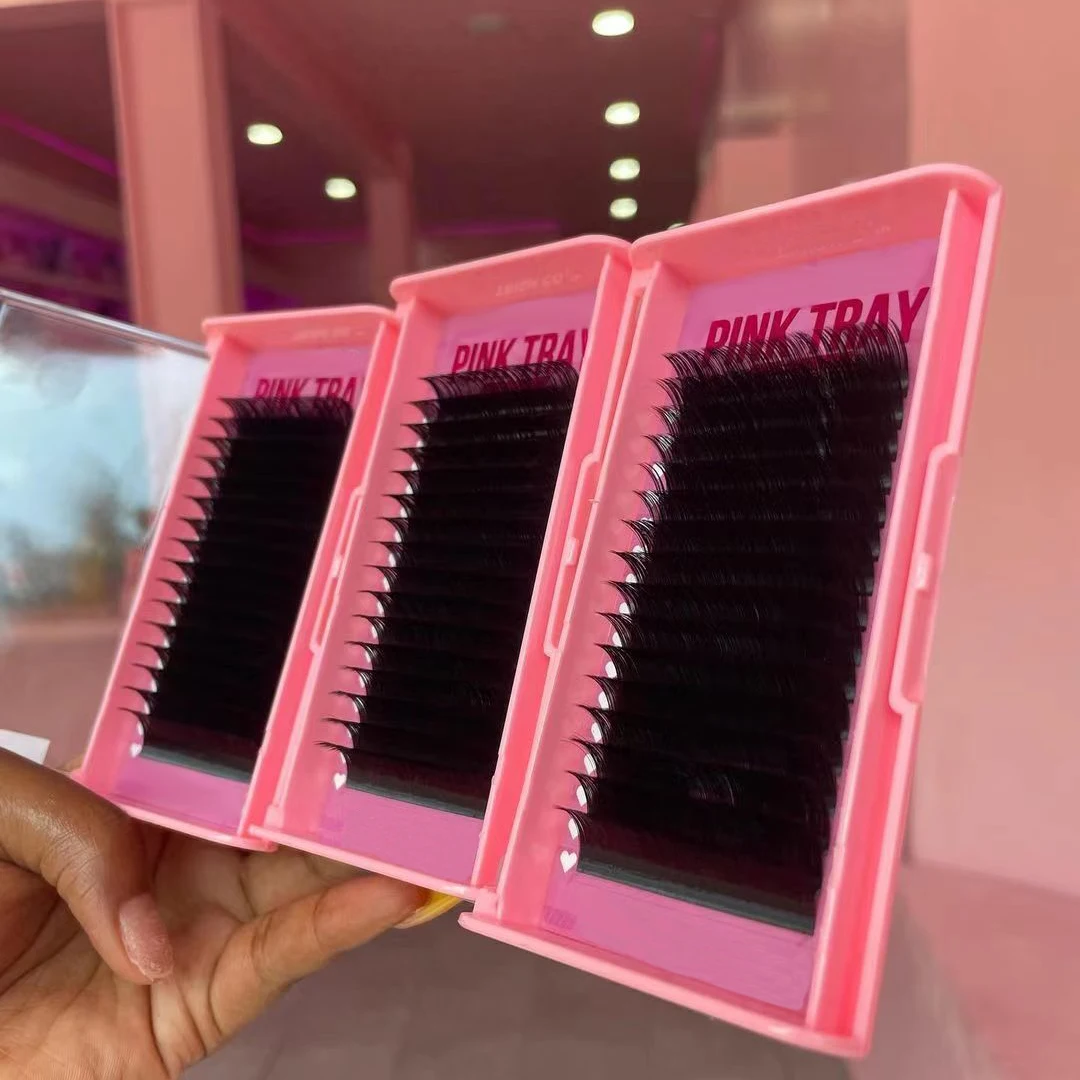 Siberian Mink Matte Lashes Trays 22mm Cashmere Eyelash Extensions Individual Mink Silk Eyelash ...