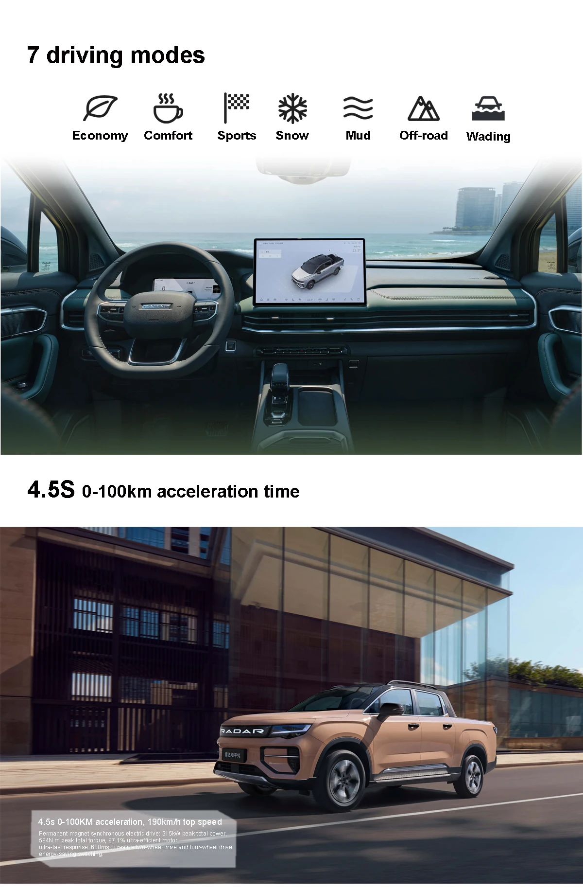 Geely Electric Car Pick up Ev Geely radar Rd6 Pick up Truck Electric ...