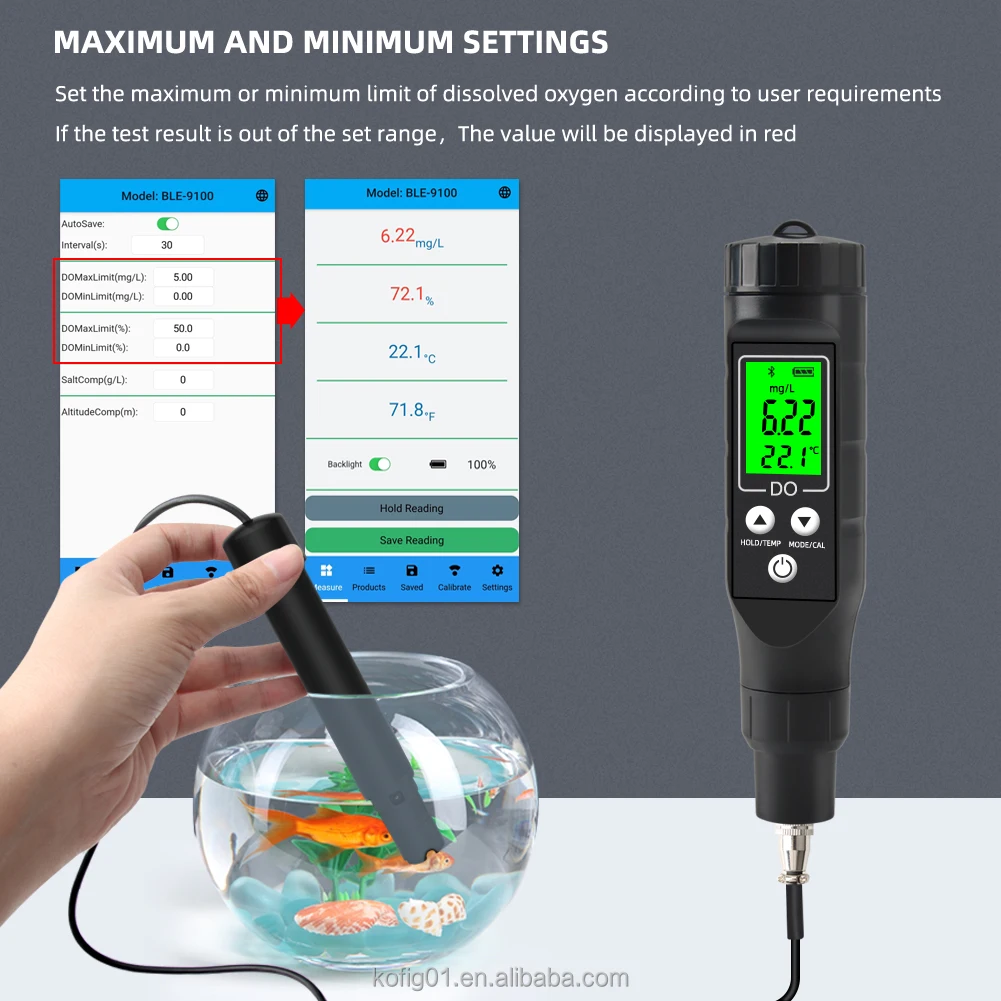 Medidor De Oxigeno Disuelto En Agua Measure Dissolved Oxygen Water Do Meter Water Digital ...