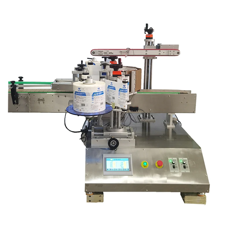 Desktop Type Automatic Double Side Labeling Machine Two Sides Packing Semi Auto Bottle Labeling ...