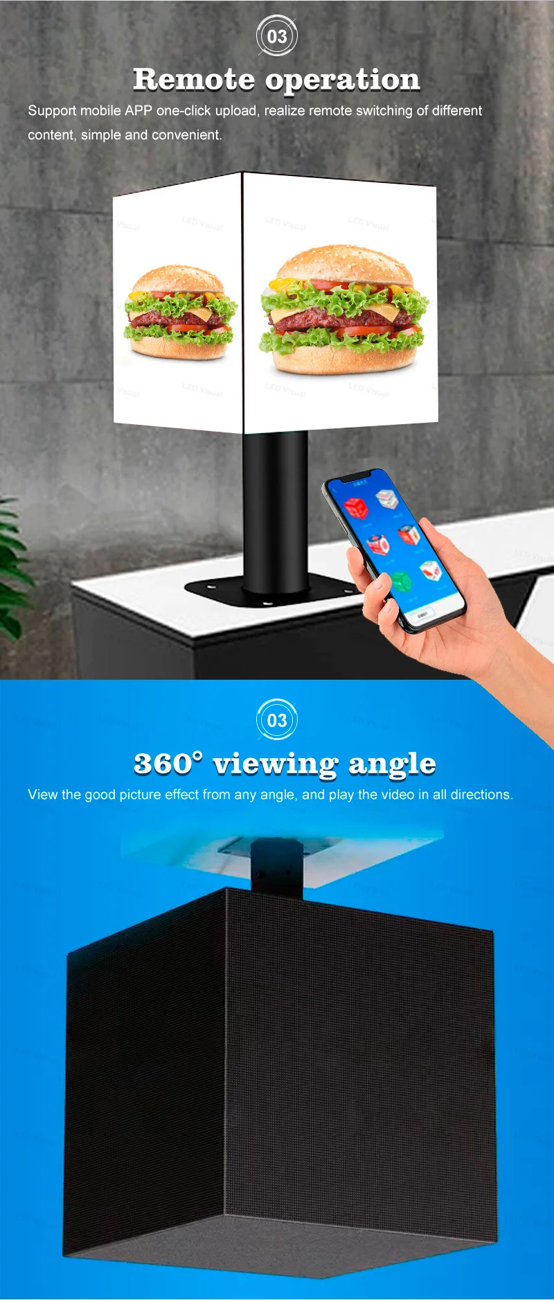 Indoor Outdoor Smart Control Led Magic Cube Screen For Retail Store ...