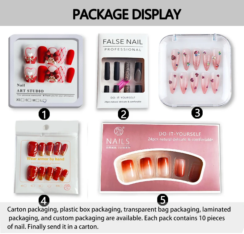 Wholesale Long Coffin Ballerina False Nails Press On Acrylic Nails Full