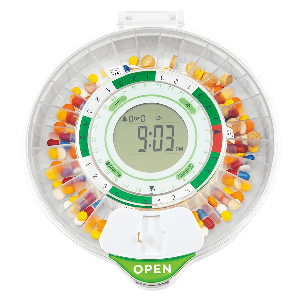 Smart Pill Dispenser 28 Grid Daily Pill Organizer Big Capacitive Touch ...