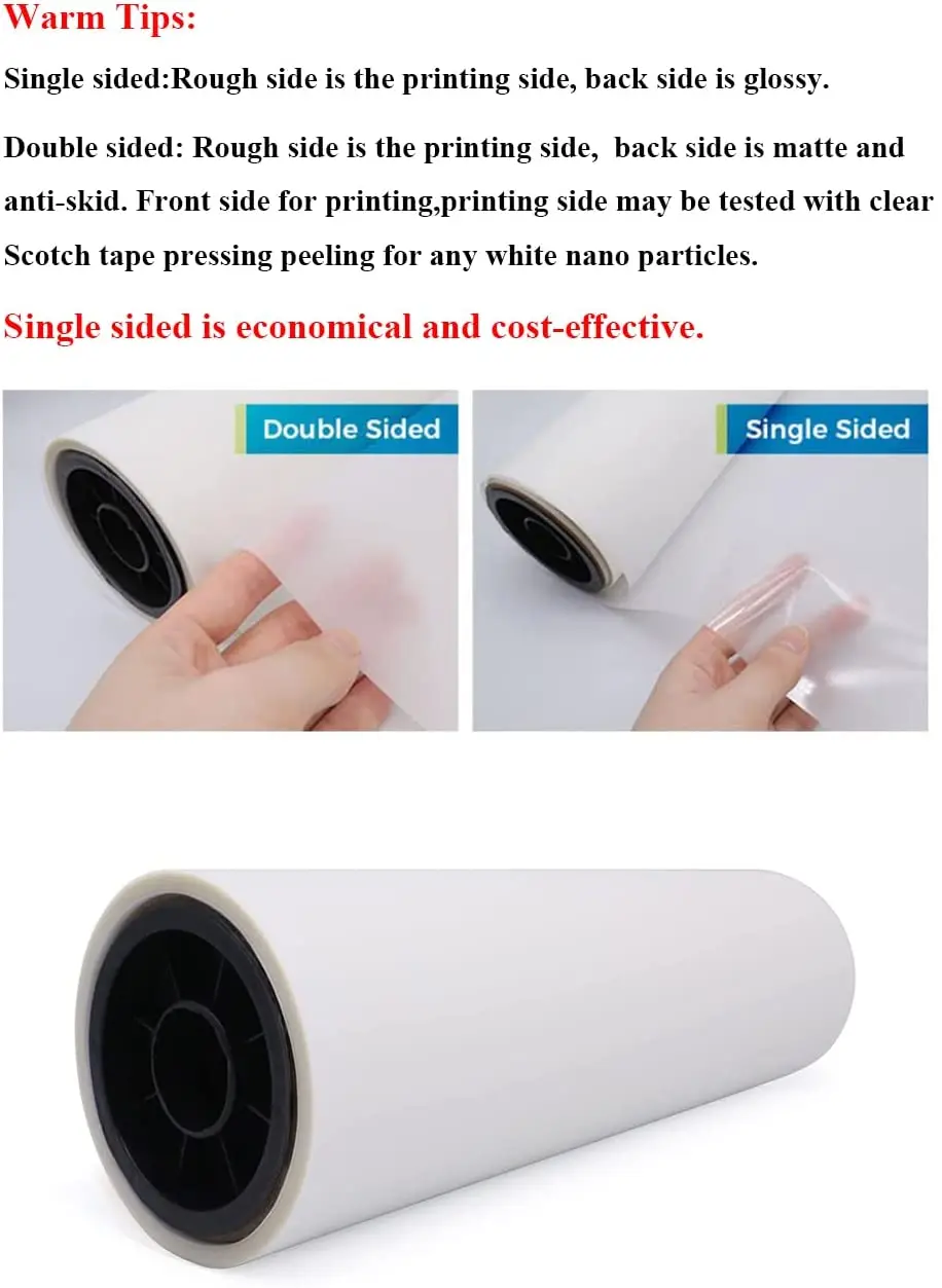 Dtf薄膜卷328英尺光泽透明预处理聚酯薄膜热转印纸直接在t恤服装纺织品上 - Buy Dtf胶卷,328 Ft-光泽清晰预处理pet膜,热转印纸直接在t恤服装纺织 Product on ...