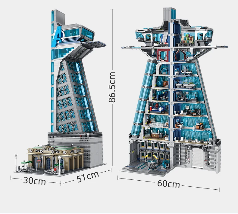 Panlos 55120 5883pcs City Super Hero Building Tower Model Toy ...