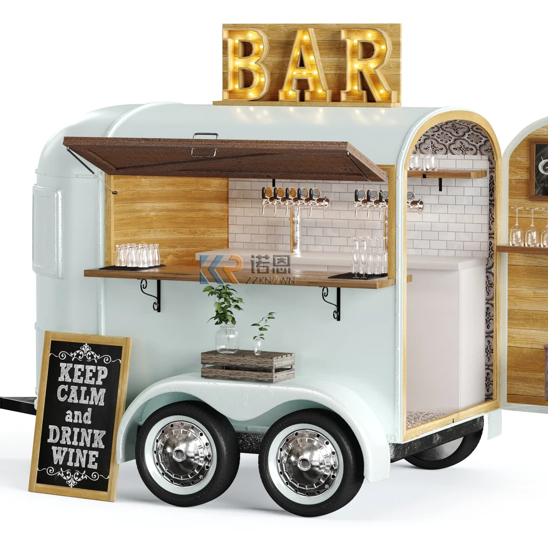 Street Food Kiosk Fully Equipped Mobile Bar Pizza Hot Dog Stand Coffee ...