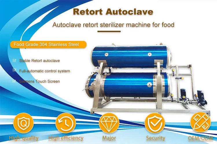 Retort Autoclave Industrial Duck Egg Bottle Canned Food Pepper Sauce Water Bath Sterilizer ...
