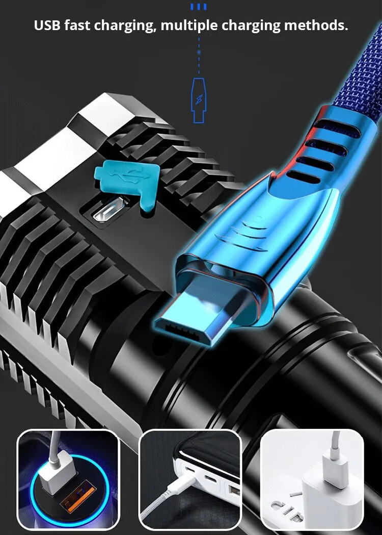 E-SMARTER Zoom Flash Light - 100000 High Power LED Torch