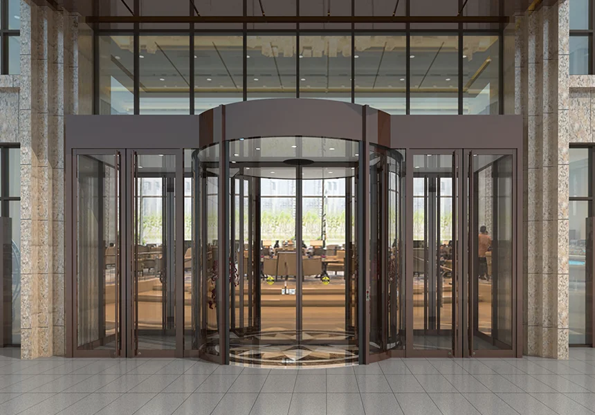 Modern Golden Revolving Interior Door Hotel Automatic Glass Door ...