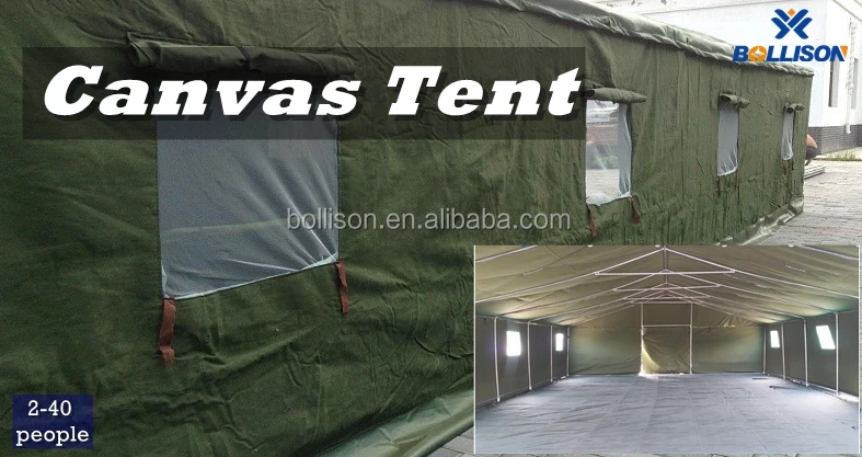 Bollison Outdoor Construction Canvas Tent/Emergency Refugee Relief Tent ...