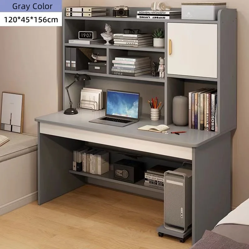 Simple Writing Desk with Integrated Bookshelf - Perfect for Home Office