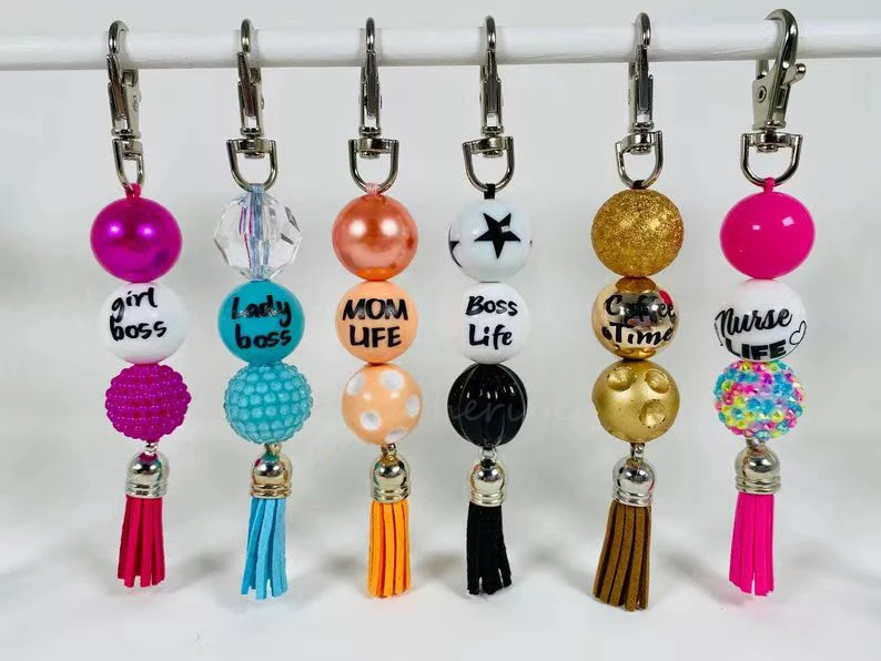 Stock 2mm Beadable Keychain Bar Jewelry Crafts Blank Metal Keyring Add ...