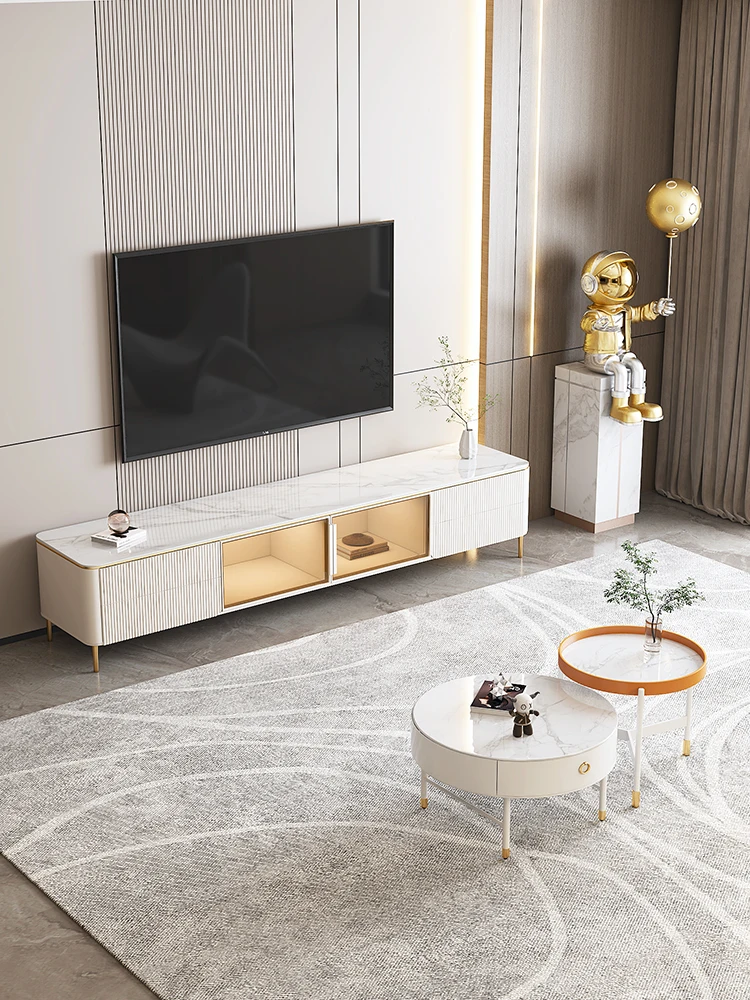 Rock Plate Coffee Table Tv Cabinet Combination Living Room Simple ...