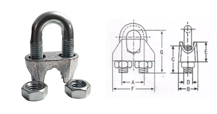Hardware Rigging B Type Wire Rope Clamp - Durable & Versatile