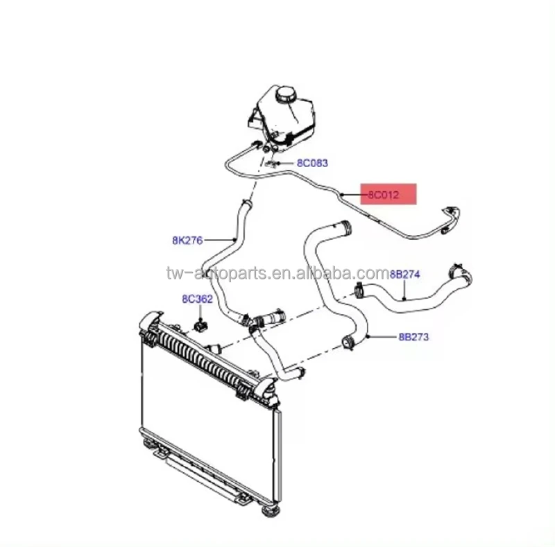 Genuine Water Radiator Tank Expansion Hose C1b1 8c012 Ad 1848679 ...