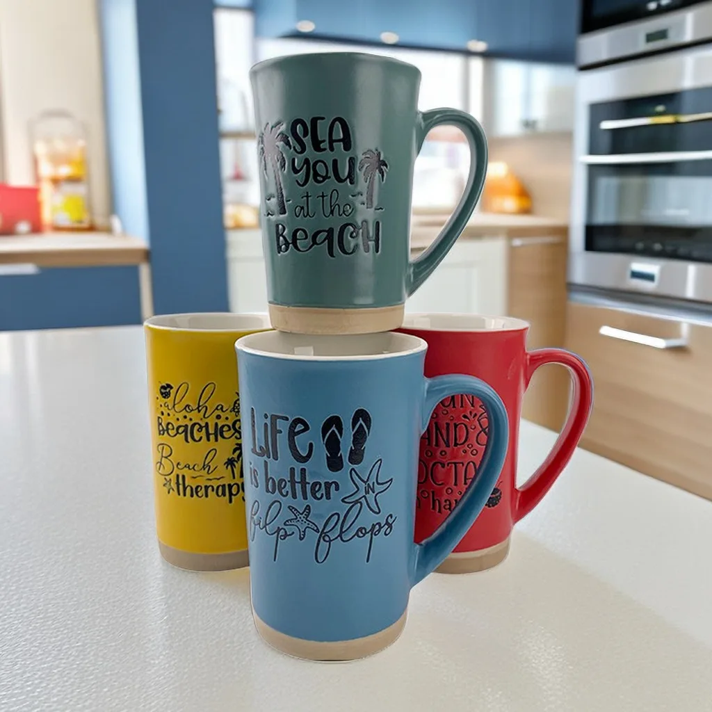 Ocean Print Customized Modern Porcelain Coffee Mug Festival ...