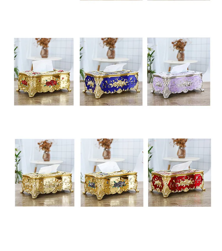Luxury European Style Home Office Bar Desktop Tissue Rack Rose Tissue ...