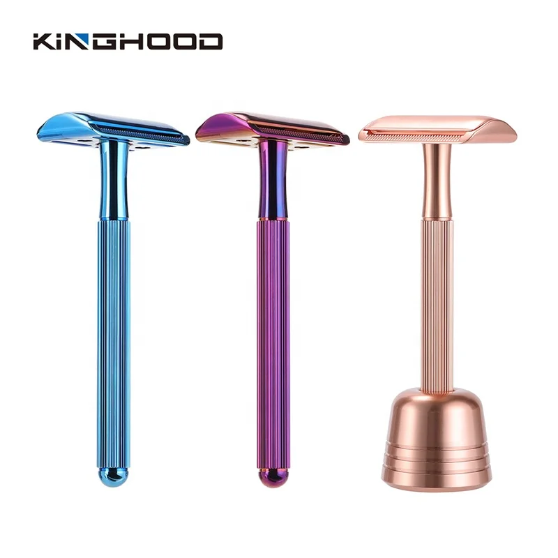 Mens Straight Metal Stainless Steel Double Edge Shaving Safety Razor ...