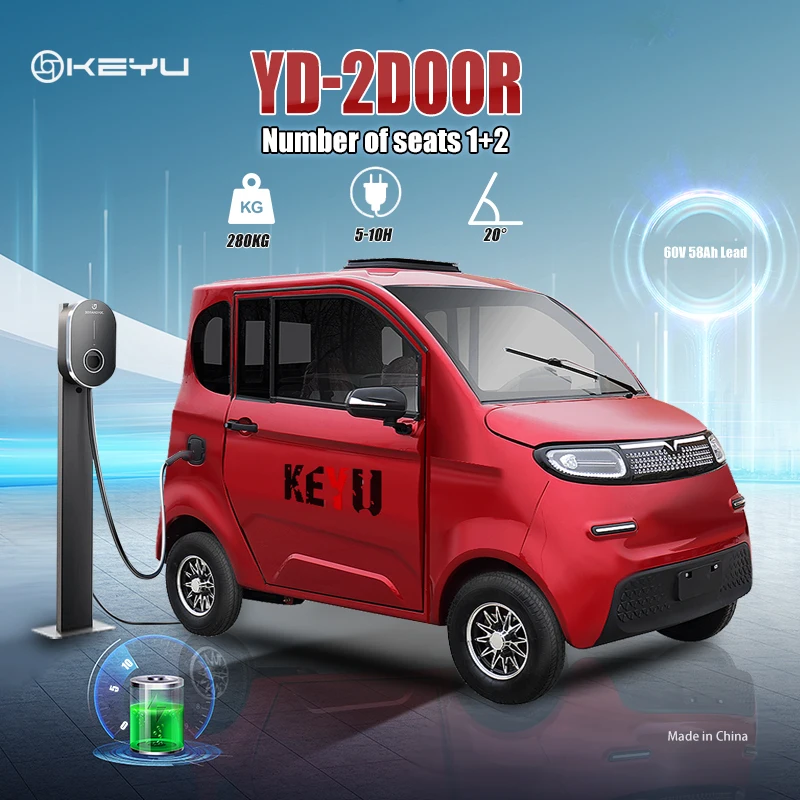 KEYU Mini Electric Car - 4 Seats, 60V Battery, 40km/h