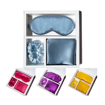 Silk Sleep Set Silky Pillowcase With Large Scrunchie And Eye Mask For Hair And Skin Self Care ...