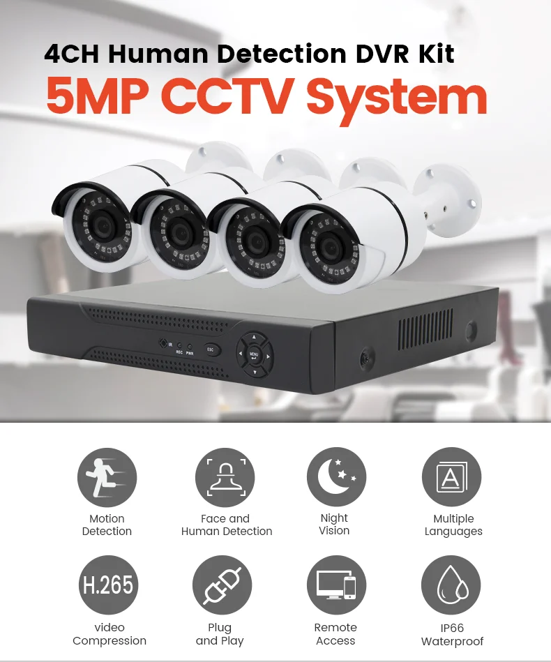 4 Channel Security Surveillance System Outdoor 4ch Analog Ahd Dvr Kit ...