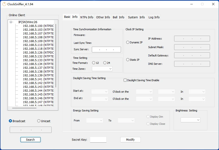 Globaltime Synchronized Clock Movement for NTP Poe Clock