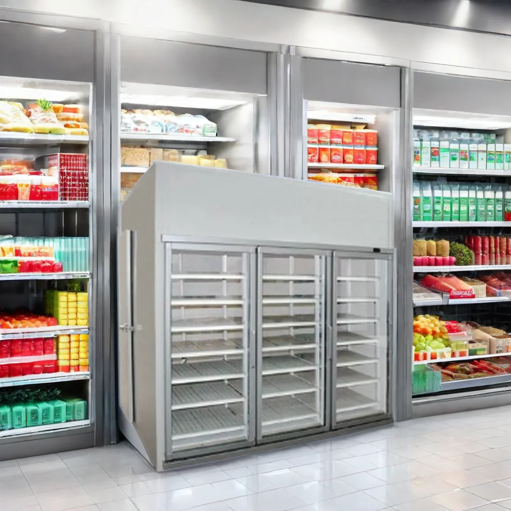 Small Glass Door Cold Storage For Supermarket For Vegetables Fruits ...