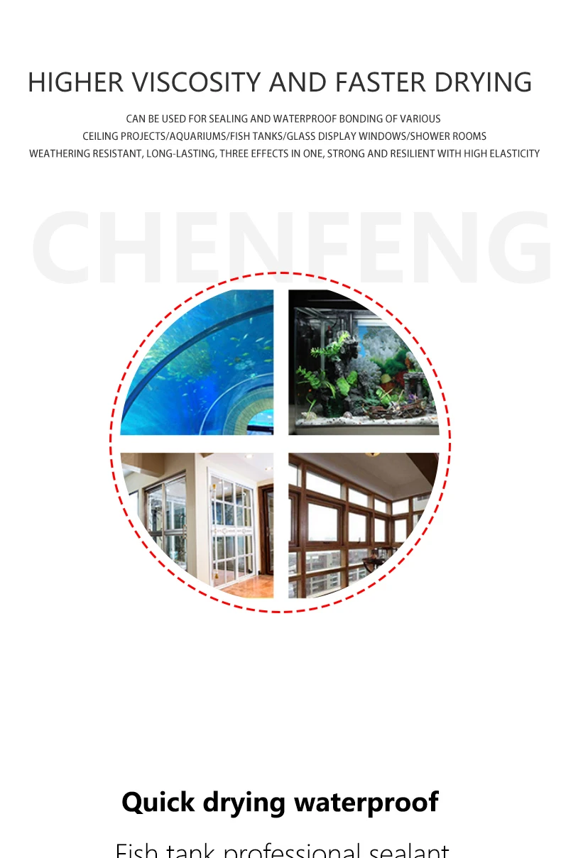 Sealant Aquarium Glass Transparent Adhesive Quick Drying Acetoxy Acid Rtv Clear Waterproof ...