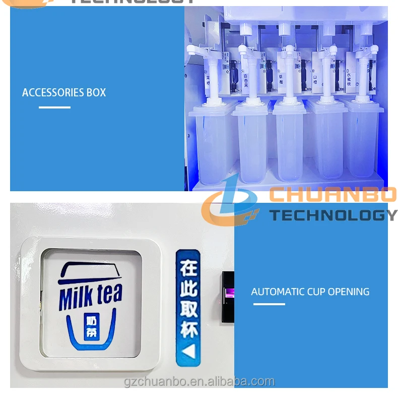 Robot Arm Milk Tea Vending Machine - Automatic & Customizable