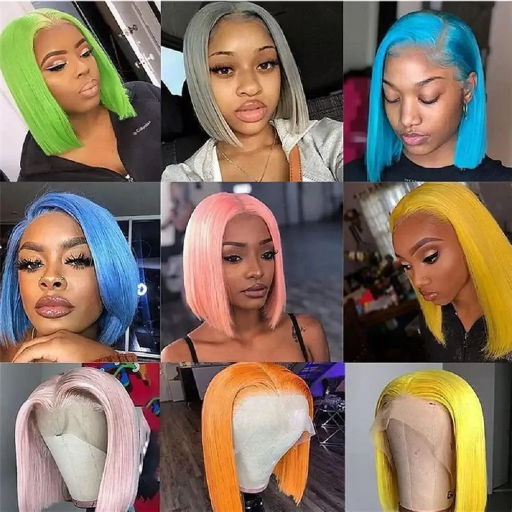 Jp Hair Short Lace Front Bob Wig Human Hair,613/grey Ombre Color Lace ...