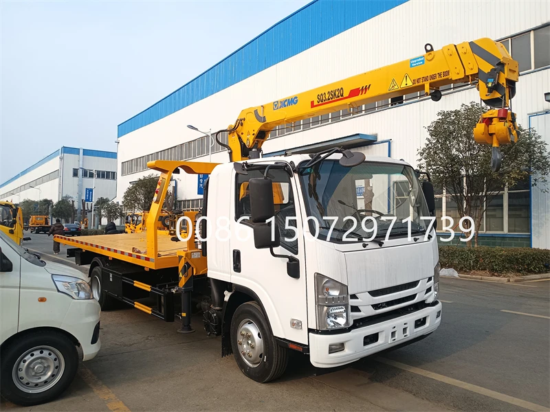 Tow Truck Wrecker With 360 Degree Rotation Crane 8 Ton Hydraulic Truck ...
