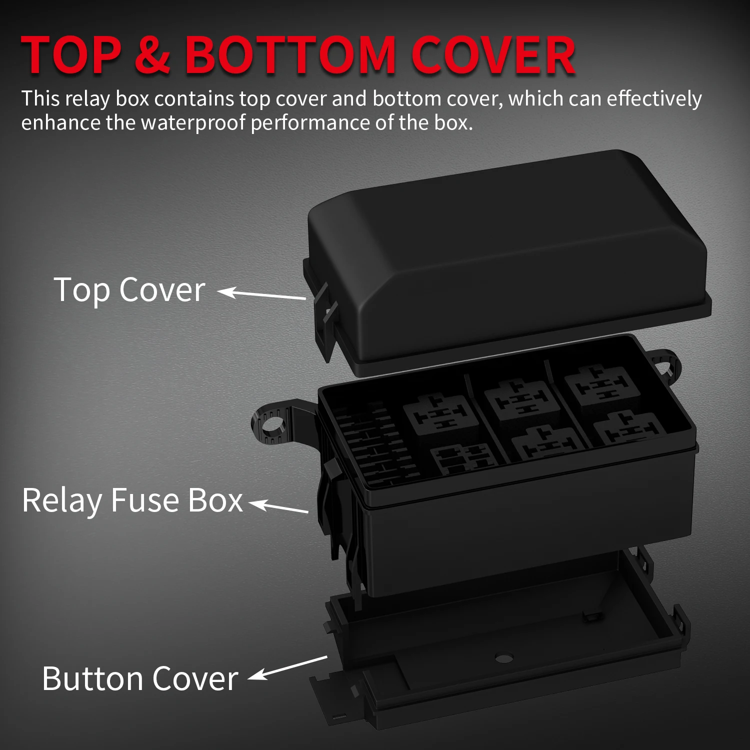 12v Auto Relays Socket Control Box Waterproof 6way Fuse Box Fuse Box ...