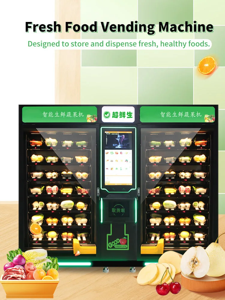 QY Custom Touch Screen Vending Machine for Fresh Foods