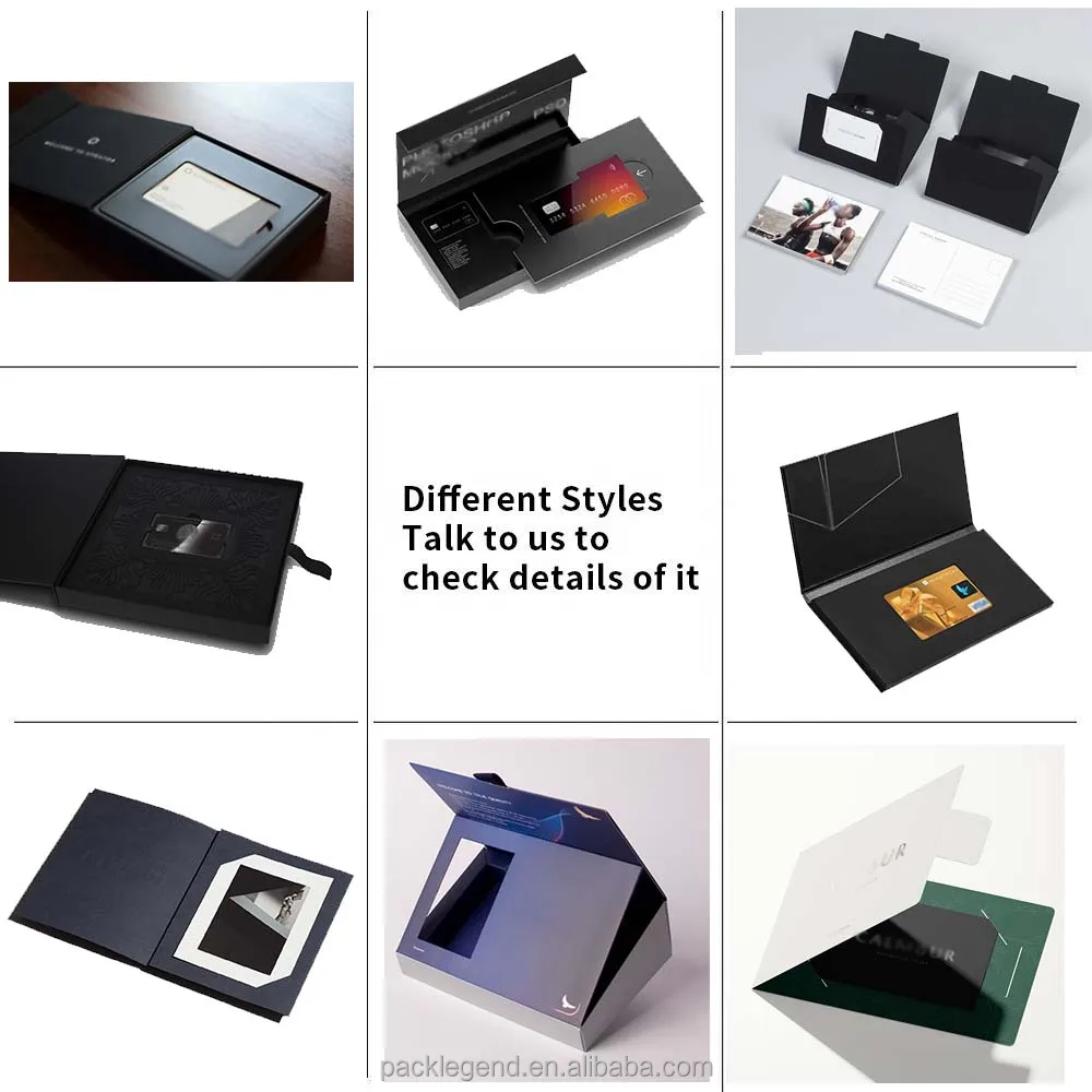 Custom Logo Luxury Gift Vip Credit Card Packaging Box Magnetic Black Business White Wedding ...