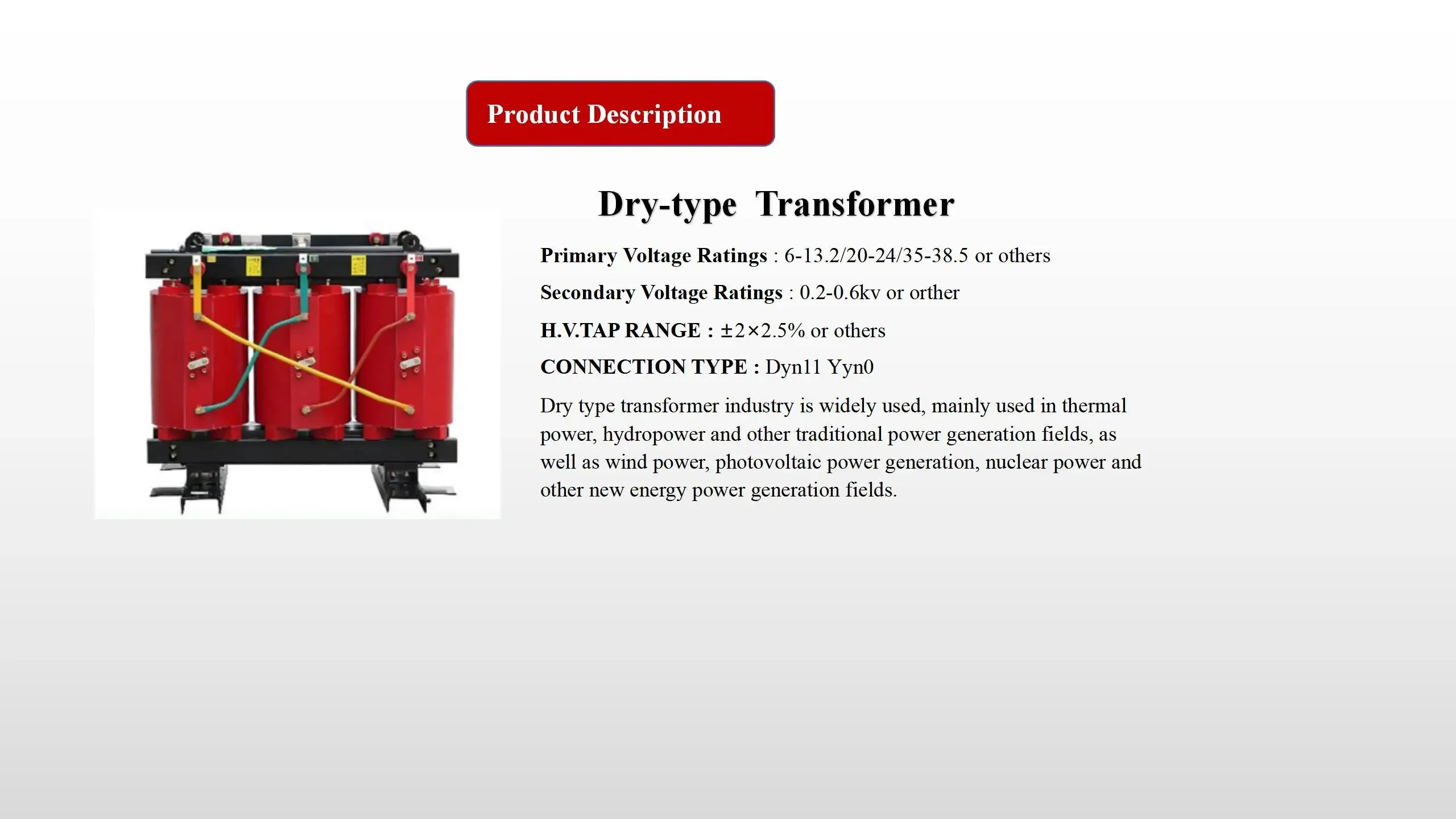 Custom Three-phase Transformer 35kv 2000kva Low Loss Dry Transformer ...