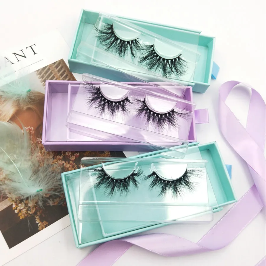 Pink Eyelash Packaging Box With Chains Lashbox Wholesale Fiber False ...